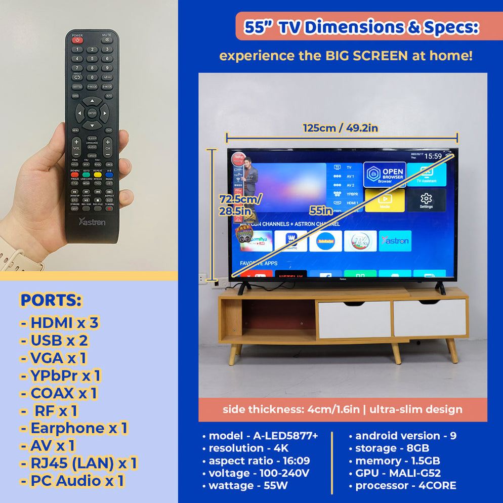Astron 55" Smart TV+ [A-LED5877+] | Online Exclusive | 4K Resolution ...