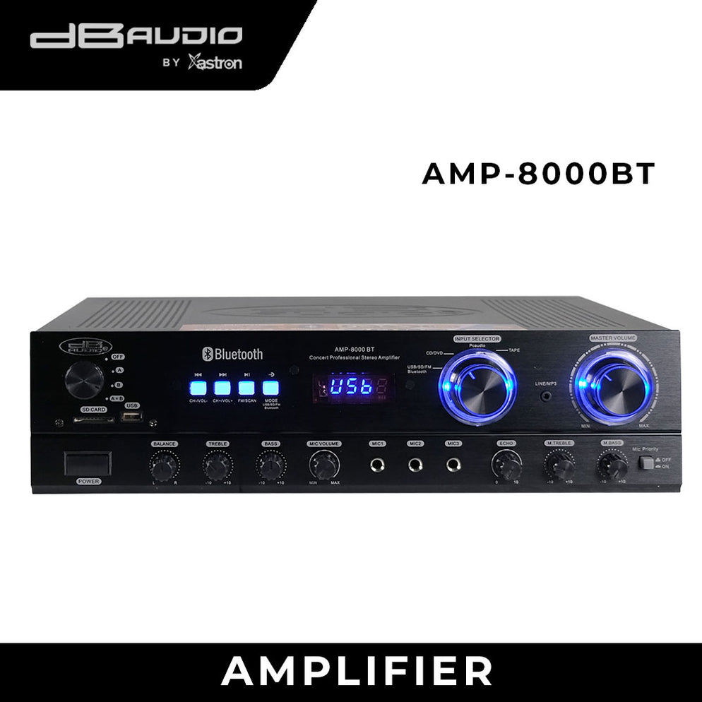DB Audio By Astron AMP8000BT Concert Professional Stereo Amplifier - B ...