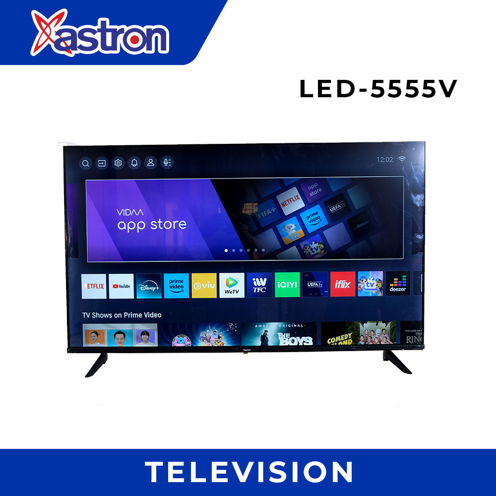 Astron LED5555V 55" Smart LED TV Powered by VIDAA - 4K Ultra HD | Fram ...