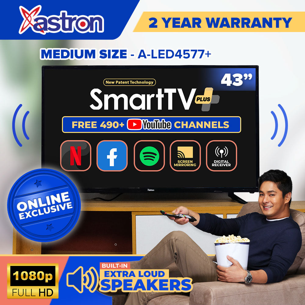 Astron LED4577 43 Inch Smart TV | Full HD | Netflix & Youtube Ready ...