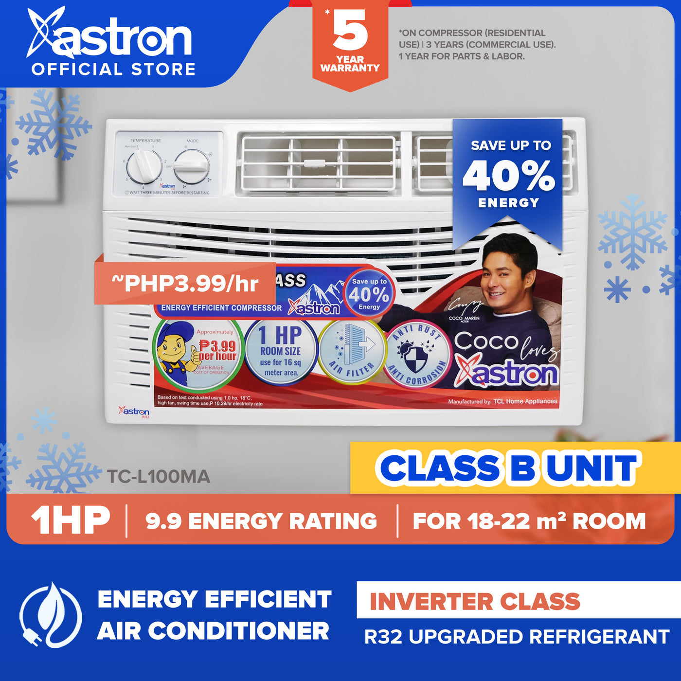[CLASS B] Astron/Pensonic Window-type Inverter-Class Aircon (.5HP/.6HP ...